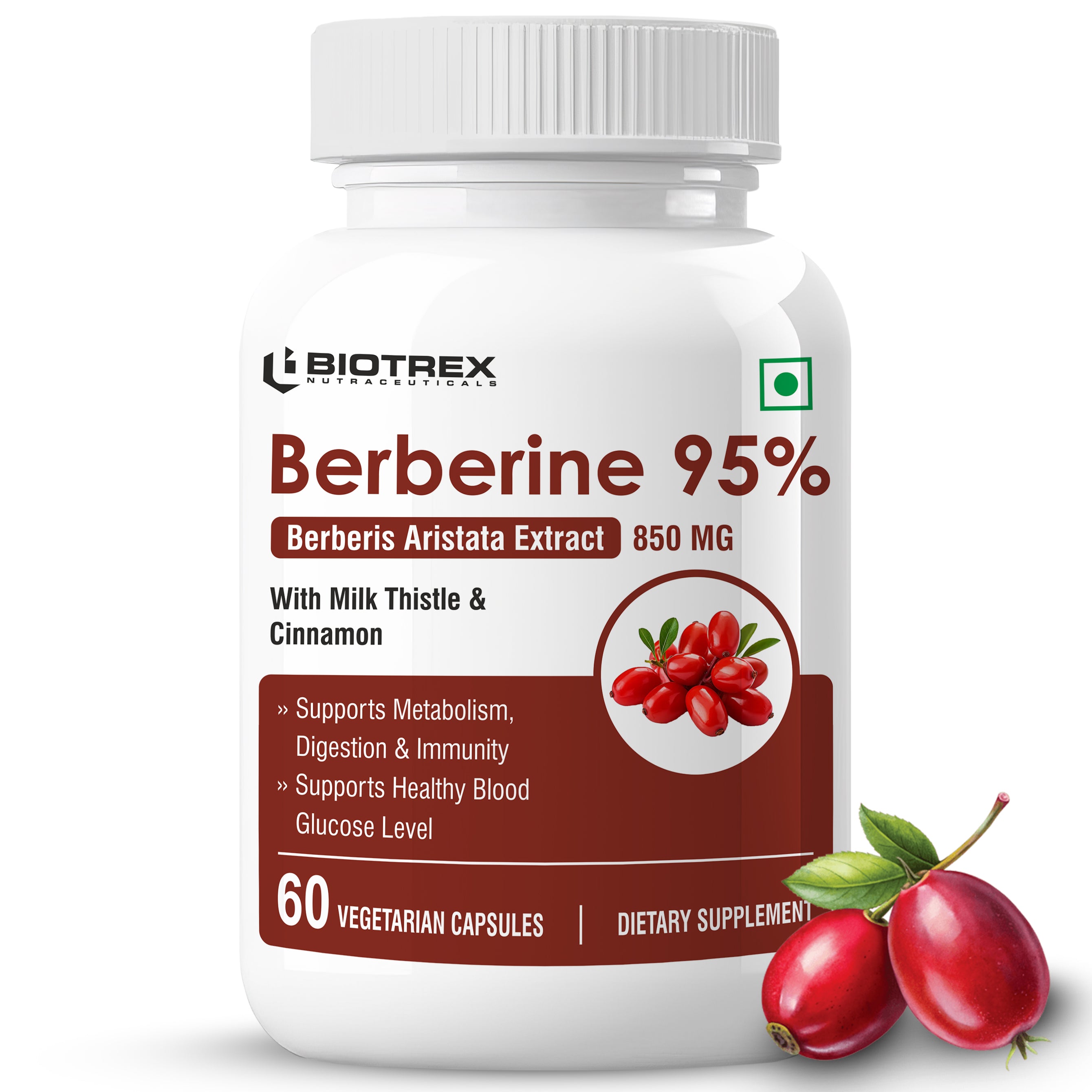 Biotrex Berberis Berberine 95% Supplement - 60 Veg Capsules – BIOTREX ...