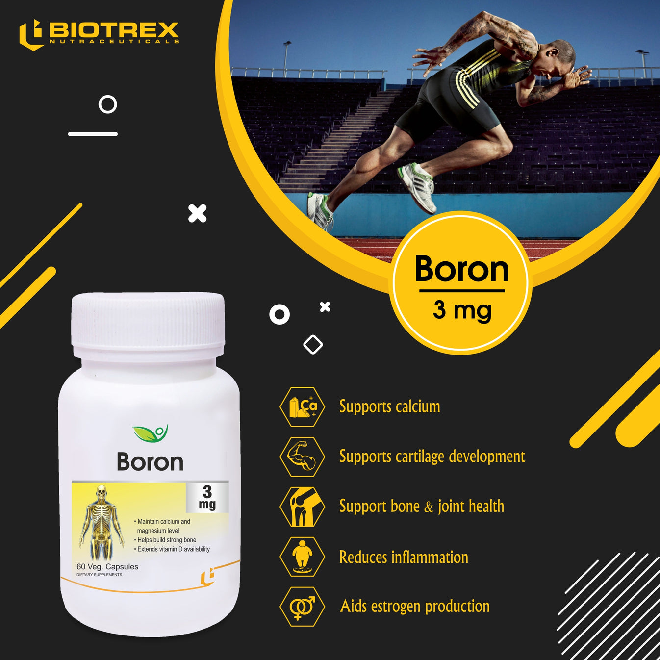 Biotrex Boron 3mg - 60 Capsules – BIOTREX NUTRACEUTICALS