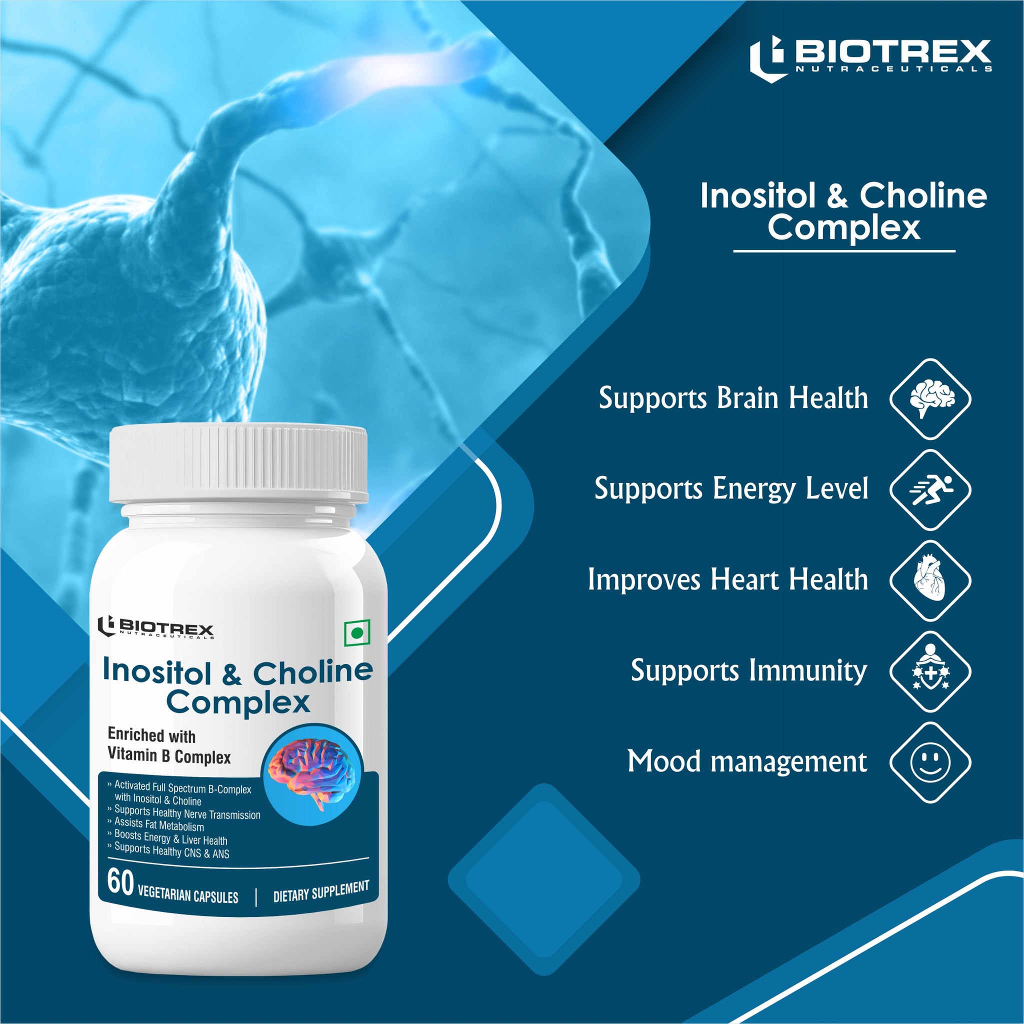Biotrex Inositol and Choline Complex With Vitamin B Complex Vitamin B1 ...