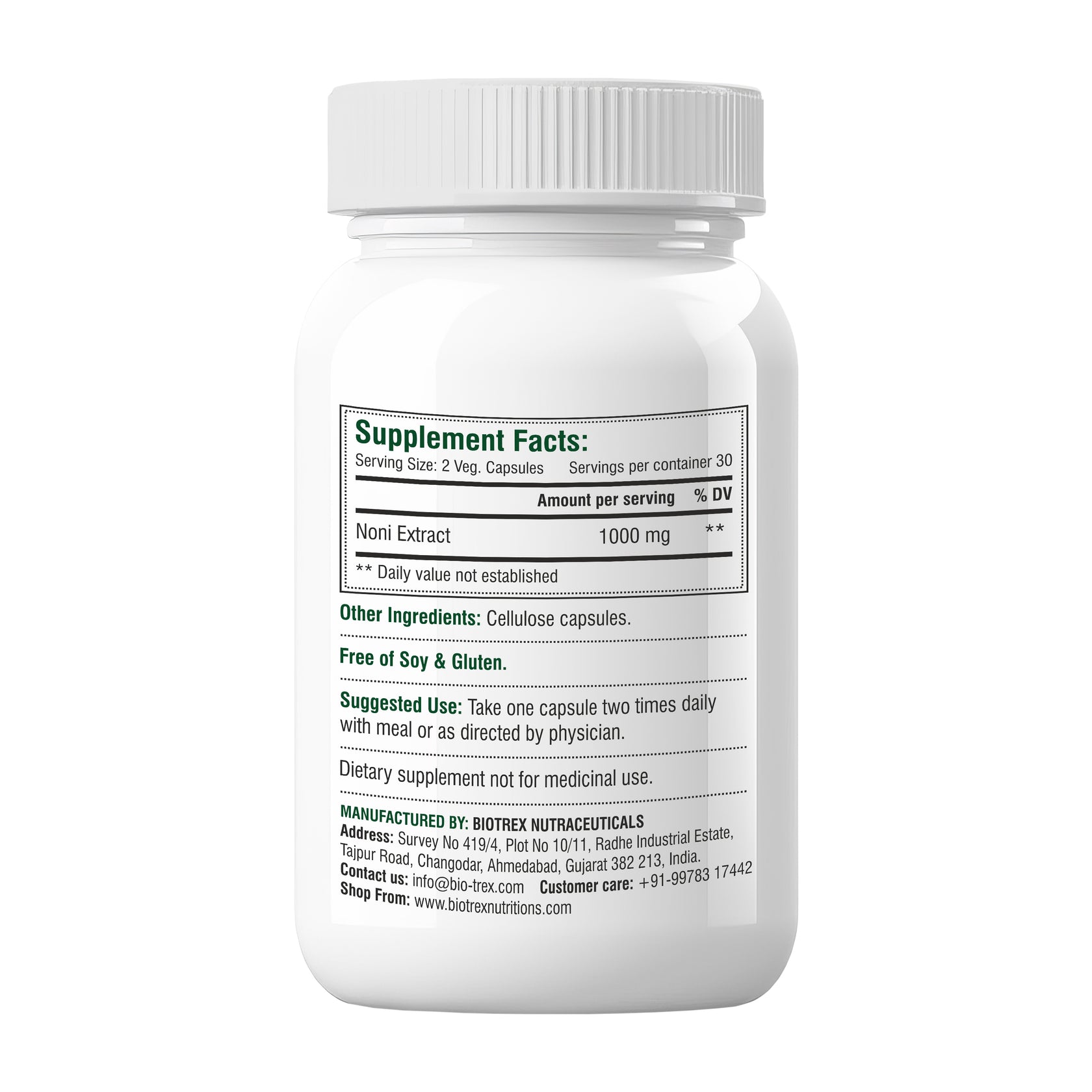 Biotrex Noni 1000mg - 60 Capsules – BIOTREX NUTRACEUTICALS